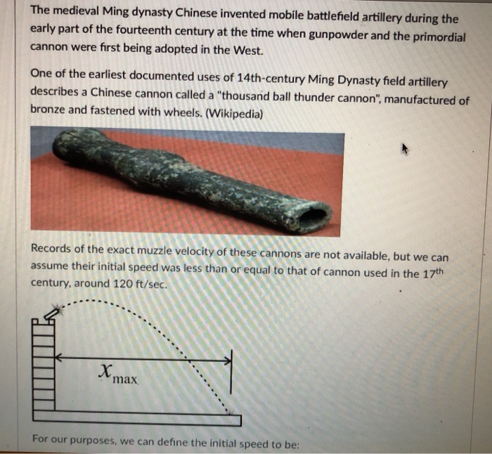 Solved The medieval Ming dynasty Chinese invented mobile | Chegg.com
