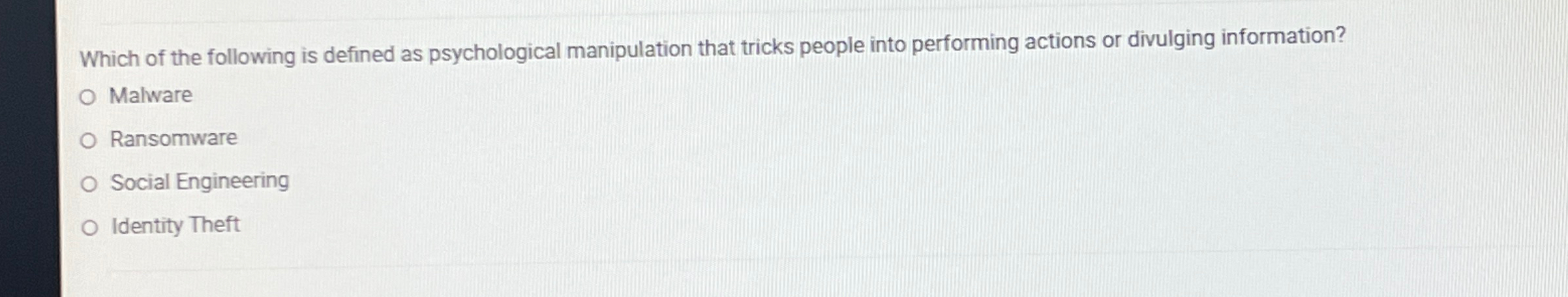 Solved Which of the following is defined as psychological | Chegg.com