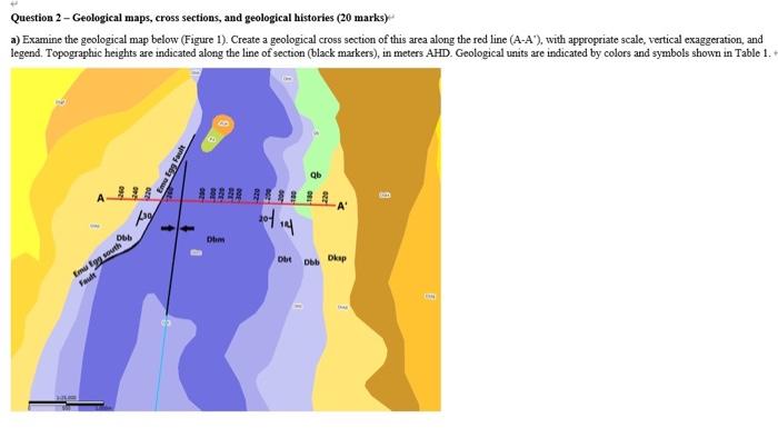 Solved Question 2 - Geological maps, cross sections, and | Chegg.com