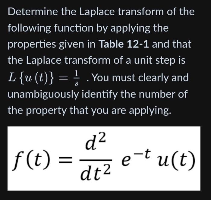 Solved Determine the Laplace transform of the following | Chegg.com