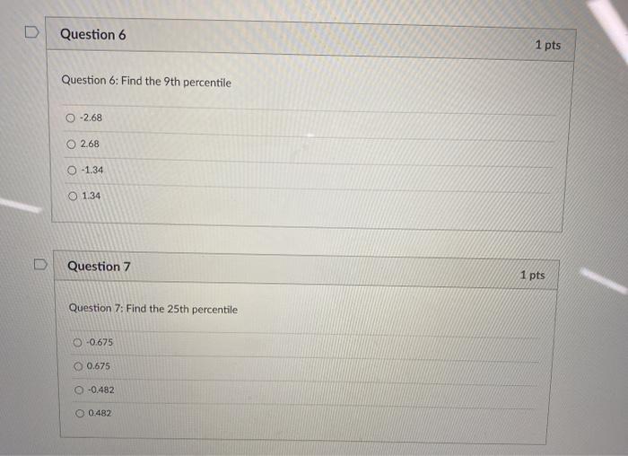 Solved Question 2 1 pts Question 2: For a standard normal | Chegg.com