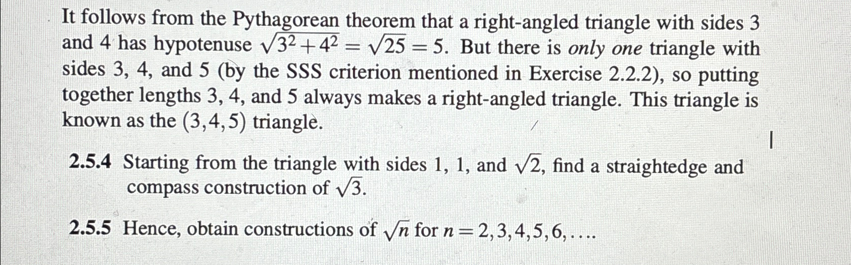 It follows from the Pythagorean theorem that a | Chegg.com