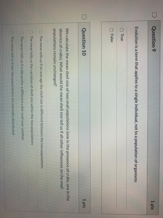 Solved 1 pts Question 1 Mutations of genes are important in | Chegg.com