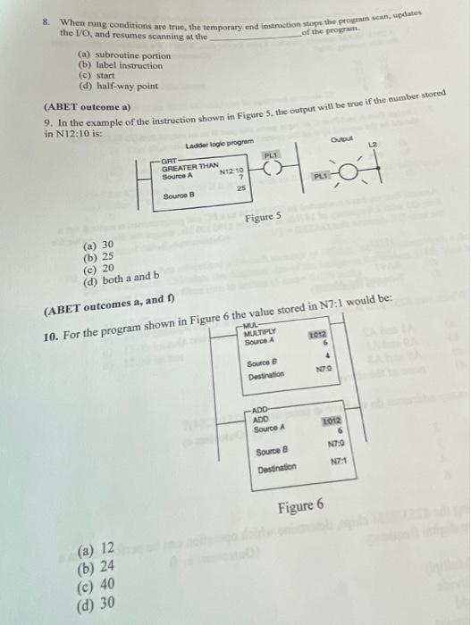 Solved of the program 8 When rung conditions are true, the | Chegg.com