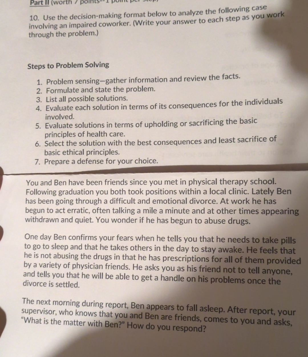 Solved Use the decision-making format below to analyze the | Chegg.com