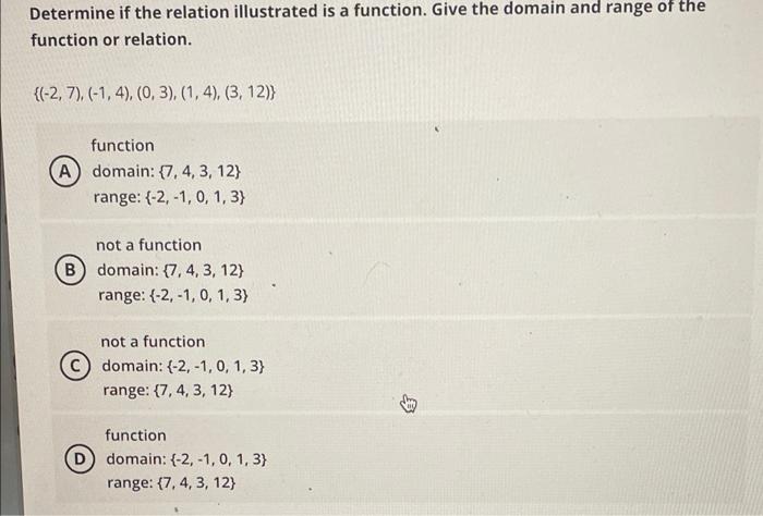 Solved Determine if the relation illustrated is a function. | Chegg.com