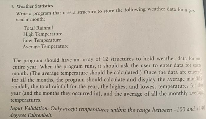 Solved The program should output : 1. total rainfall 2. | Chegg.com