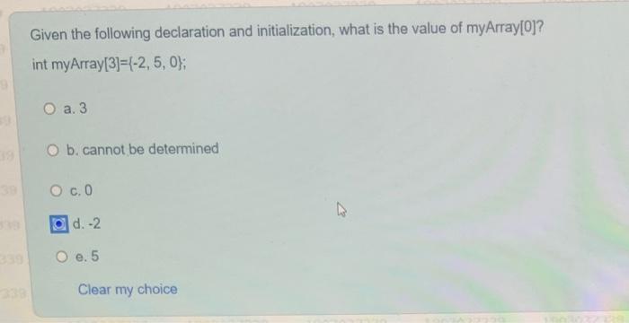 Solved Given the following declaration and initialization, | Chegg.com