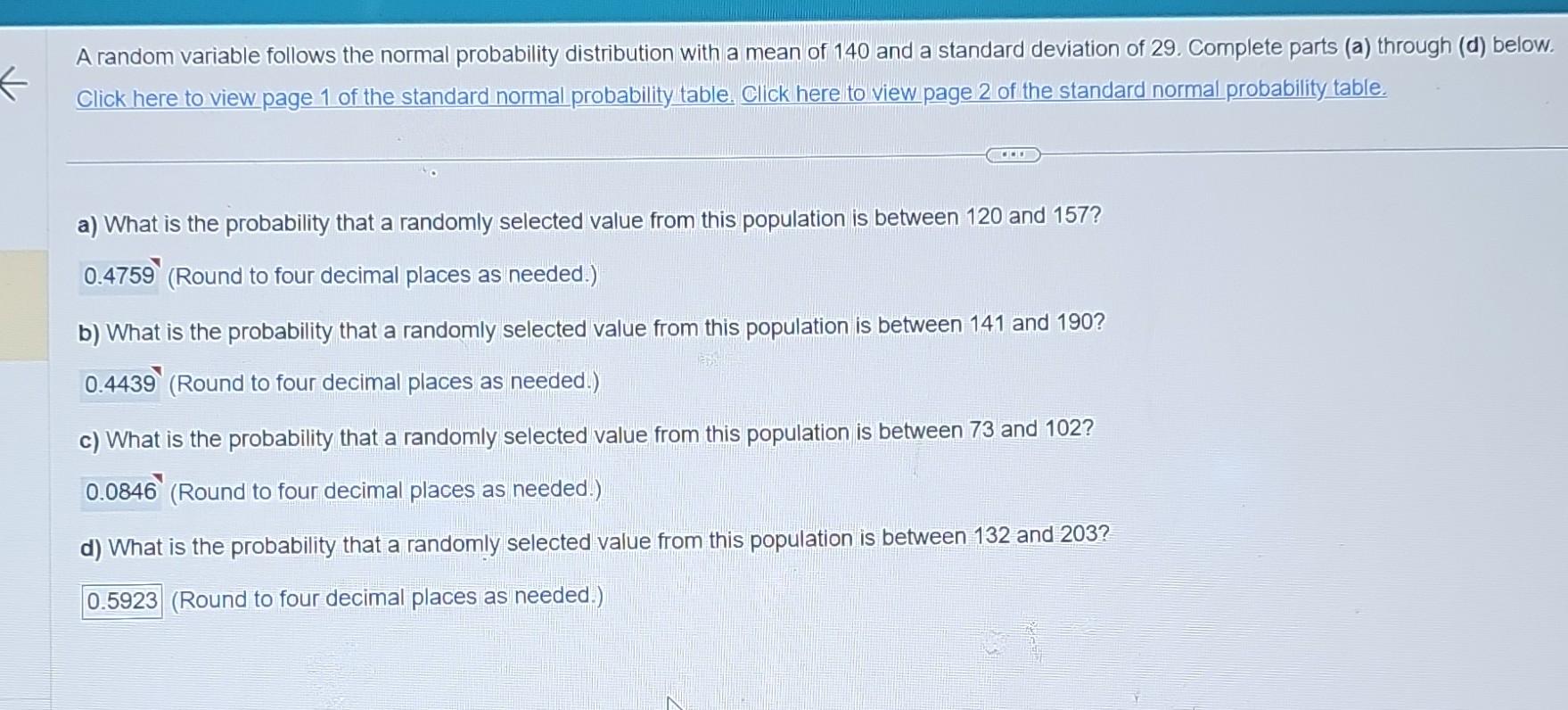 Solved A random variable follows the normal probability | Chegg.com