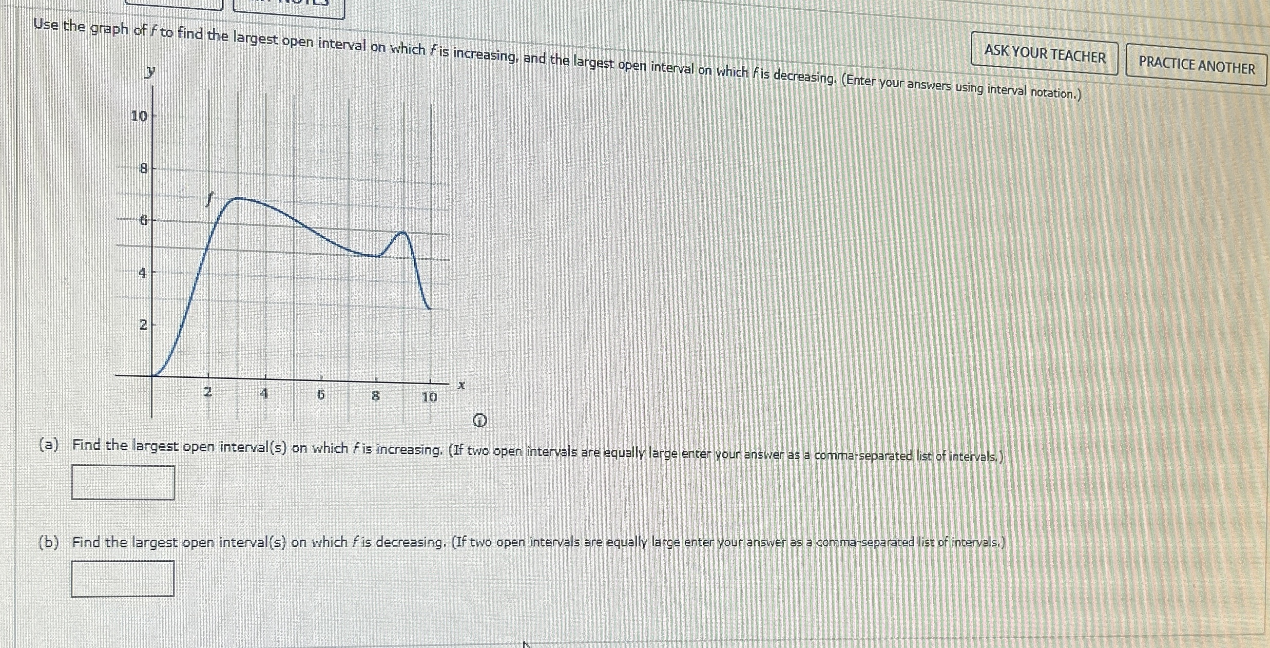 Solved Use the graph of f ﻿to find the largest open interval | Chegg.com