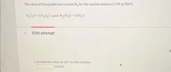 Solved The value of the equilibrium constant Kp for the | Chegg.com