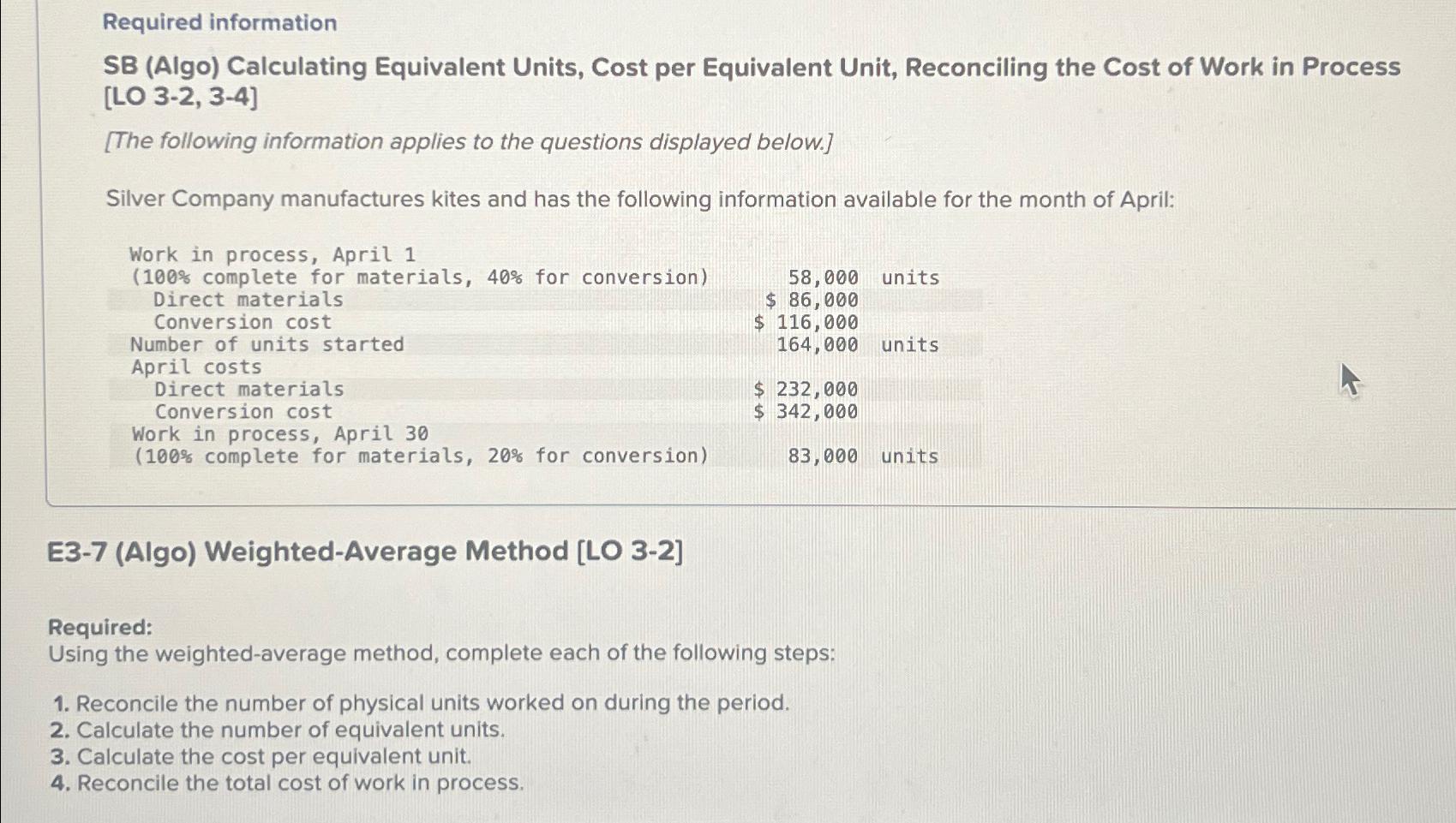 Solved Required informationSB (Algo) ﻿Calculating Equivalent | Chegg.com