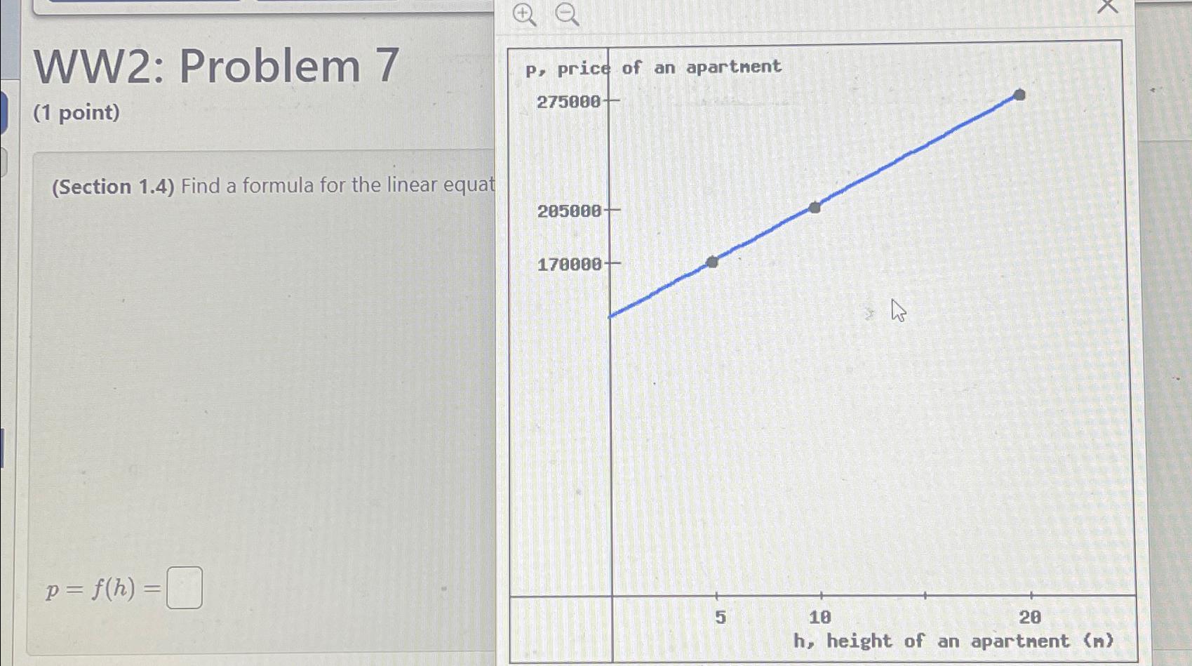 Solved WW2: Problem 7(1 ﻿point)(Section 1.4) ﻿Find a formula | Chegg.com