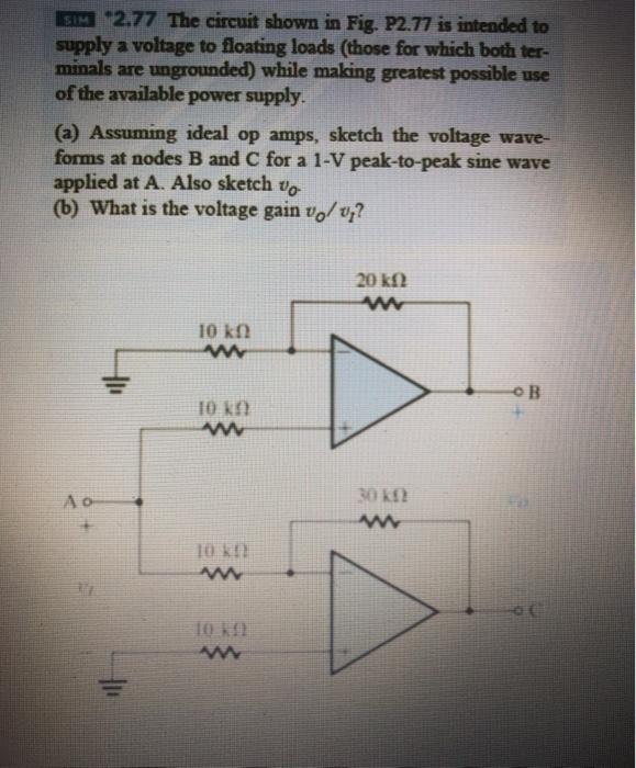 Solved D 2.71 The circuit shown in Fig. P2.71 is a | Chegg.com