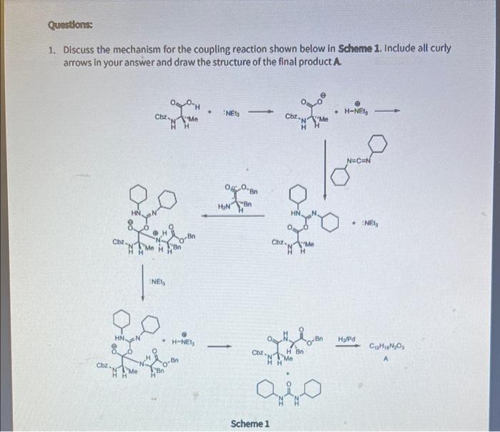 Solved 1. Discuss the mechanism for the coupling reaction | Chegg.com