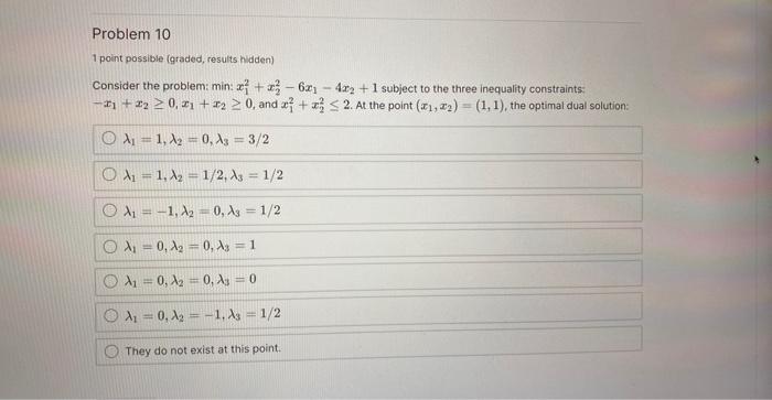 Solved 1 point possible (graded, results hidden) Consider | Chegg.com