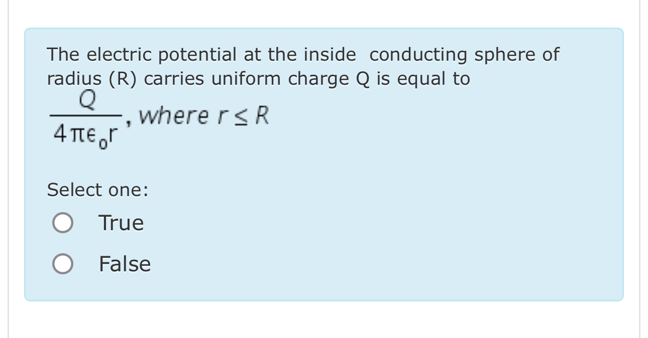 Solved The electric potential at the inside conducting | Chegg.com