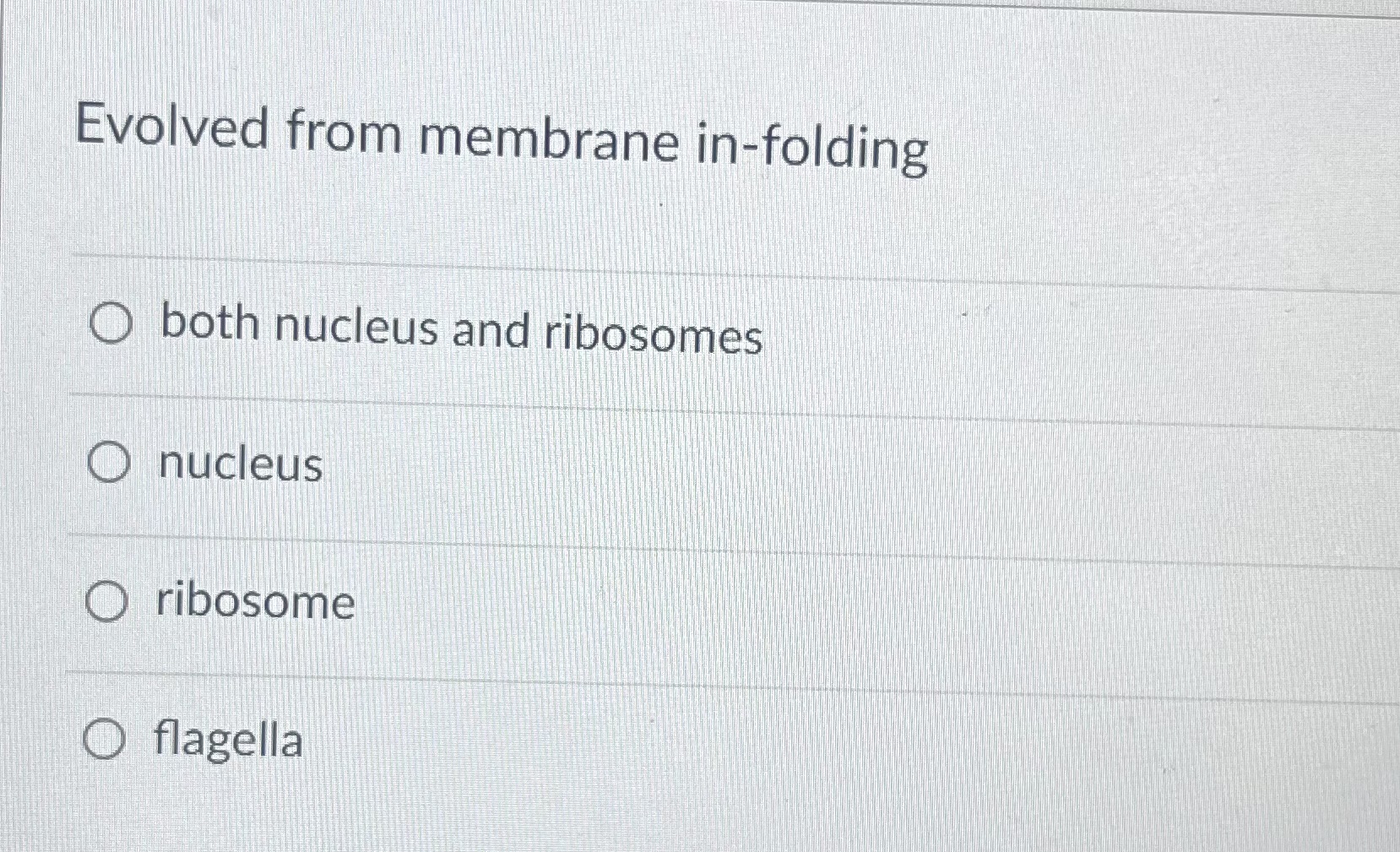 Solved Evolved from membrane in-foldingboth nucleus and | Chegg.com