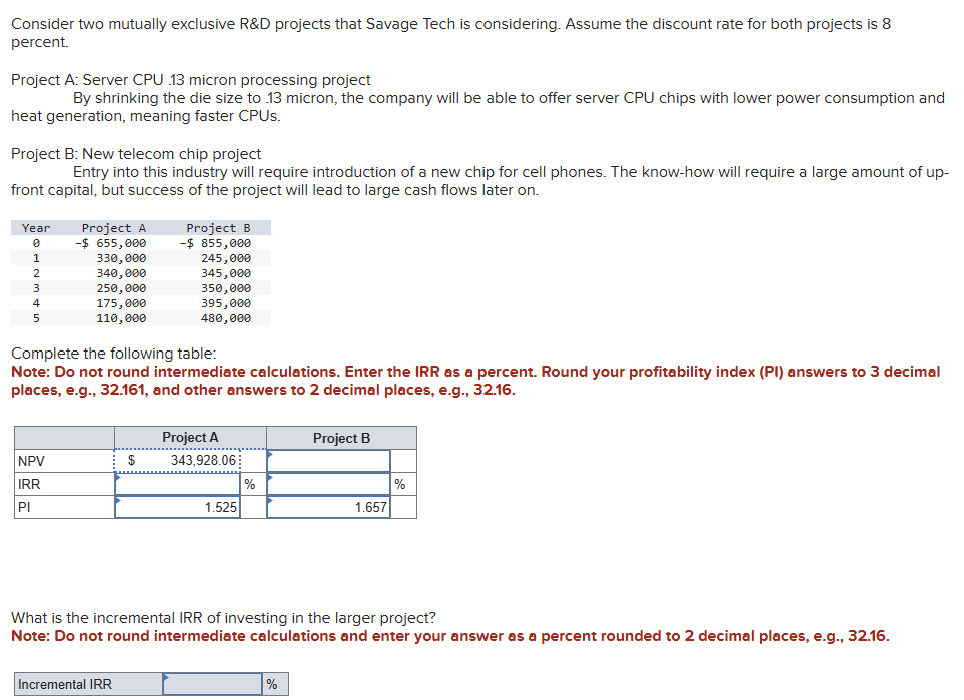 Solved Consider two mutually exclusive R&D projects that | Chegg.com