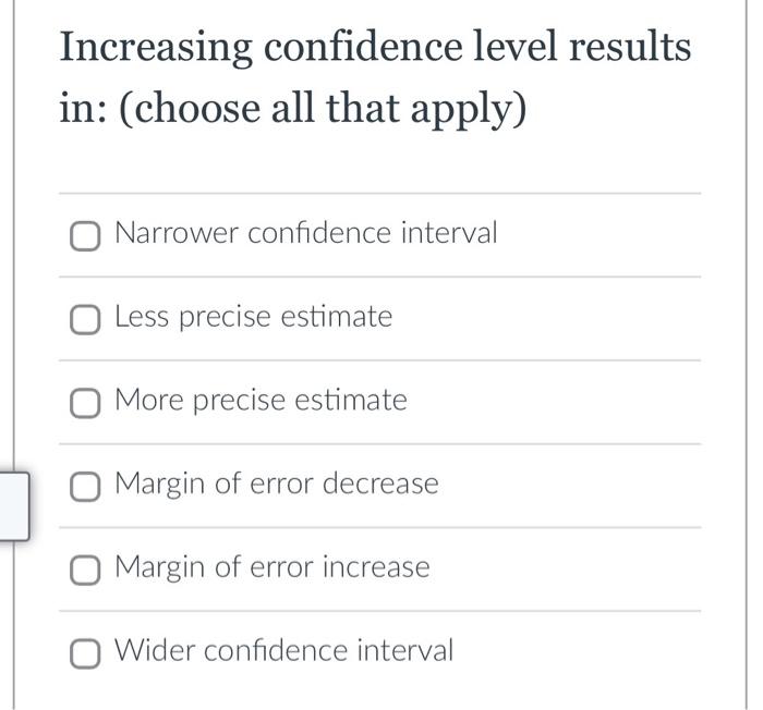 Solved Question 1 1pts Increasing the sample size results | Chegg.com