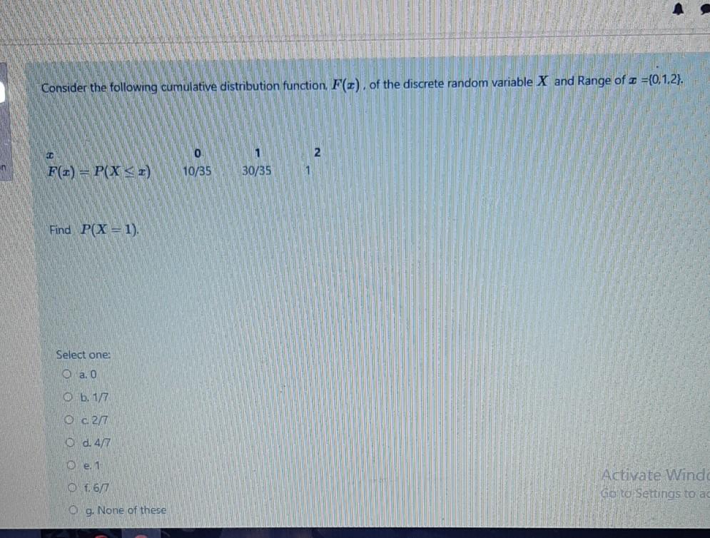Solved Consider the following cumulative distribution | Chegg.com