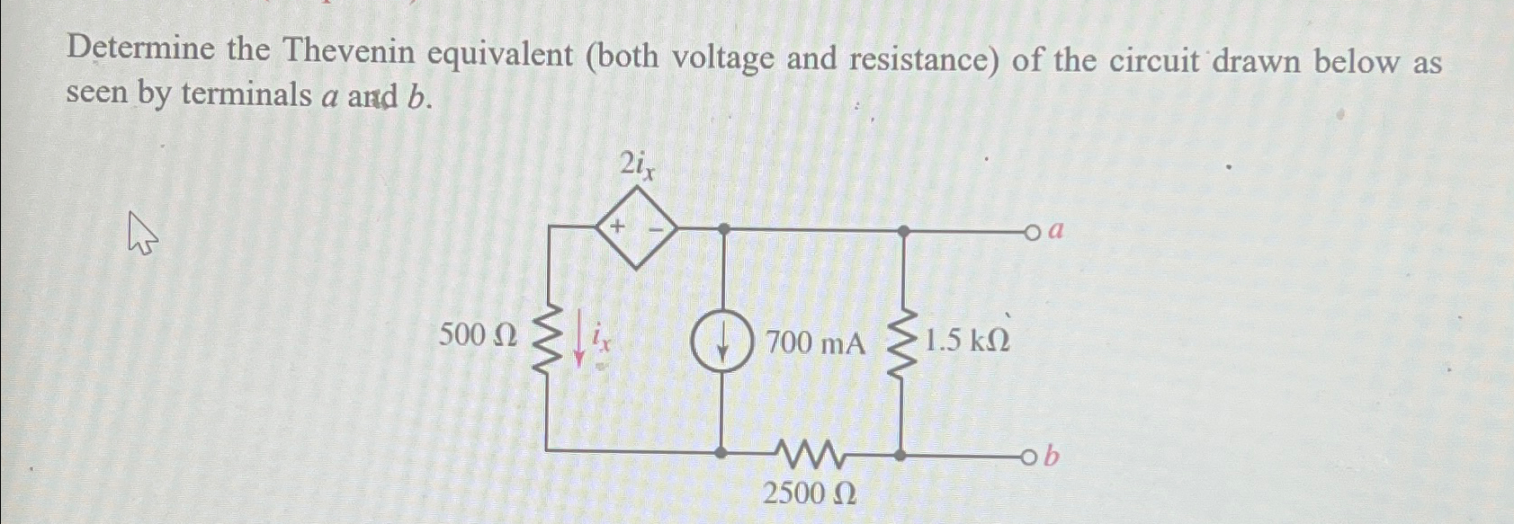 Solved Determine the Thevenin equivalent (both voltage and | Chegg.com