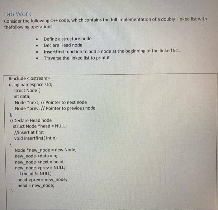 Solved Lab Work Consider the following Ct+ code, which | Chegg.com