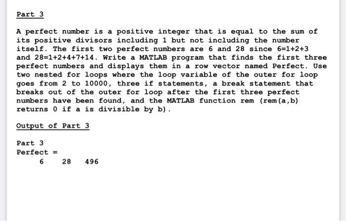 Solved A perfect number is a positive integer that is equal | Chegg.com