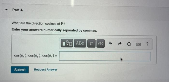 Solved A force vector is given in terms of its components by | Chegg.com