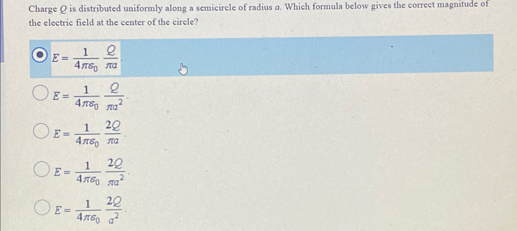 Solved Charge Q ﻿is distributed uniformly along a semicircle | Chegg.com
