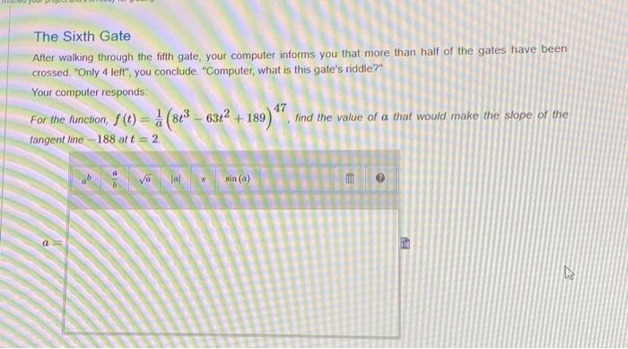 Solved The Sixth Gate After walking through the fifth gate, | Chegg.com