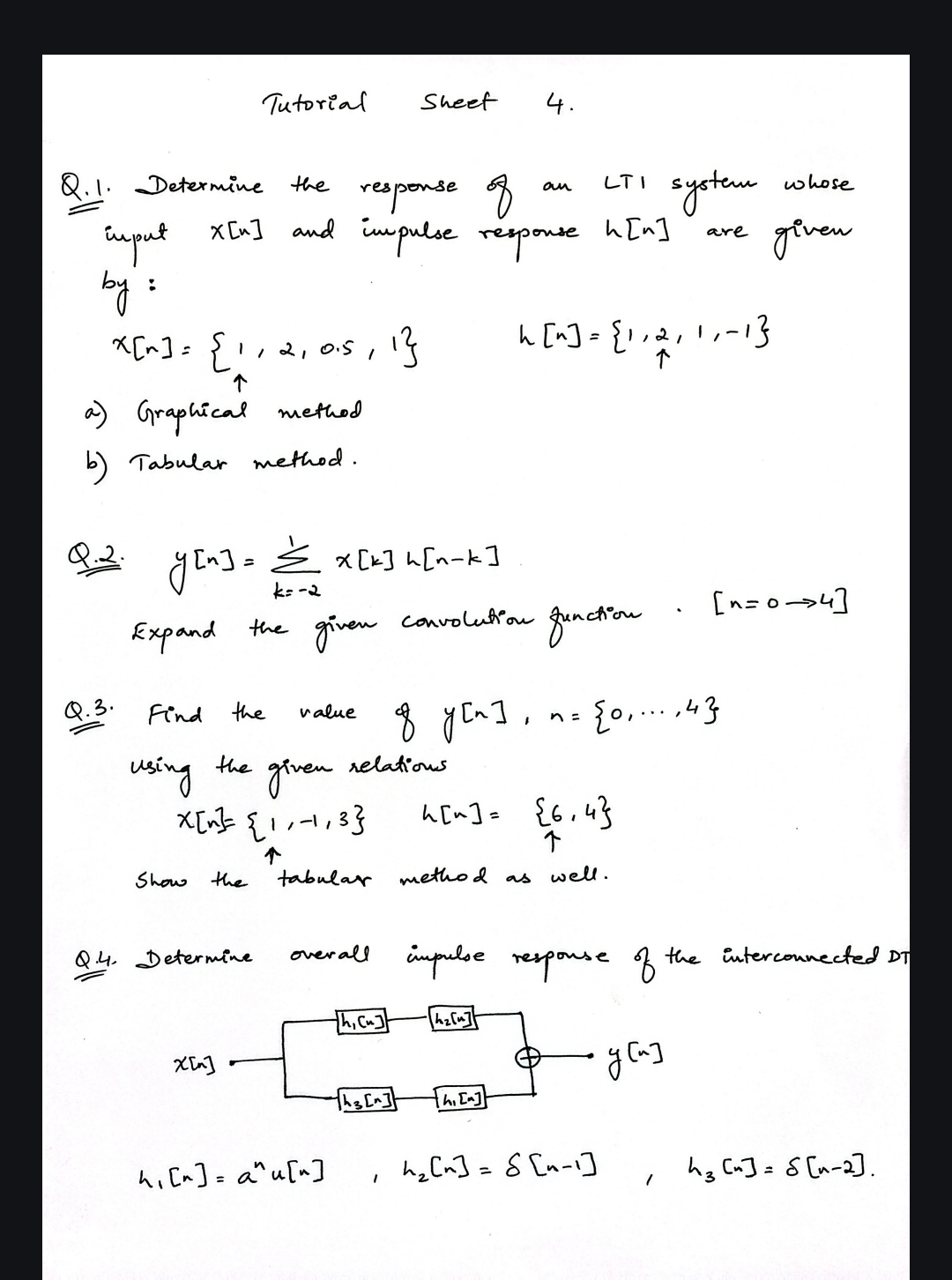 Solved Tutorial sneet 4. ﻿PLEASE SOLVE ALLQ.1. ﻿Determine | Chegg.com