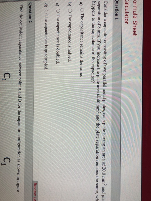 Solved Ormula Sheet Calculator Question 1 Consider A