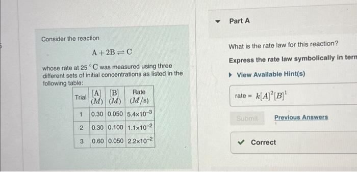 Solved Calculate the initial rate for the formation of C at | Chegg.com