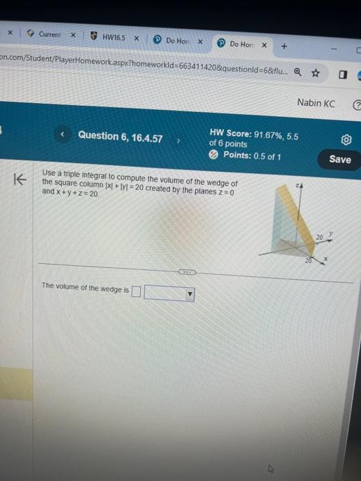Solved x | Current X K HW16.5 X P Do Hom x Question 6, | Chegg.com