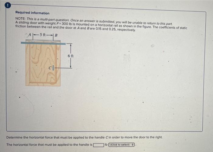 Solved Required information NOTE: This is a multi-part | Chegg.com