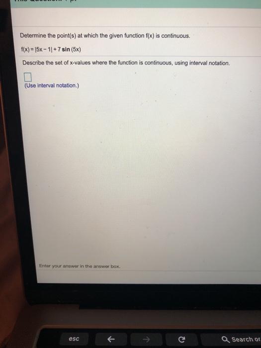 Solved Determine the point(s) at which the given function | Chegg.com