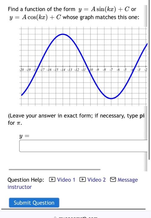 Solved Enlarged GraphFind a function of the form | Chegg.com