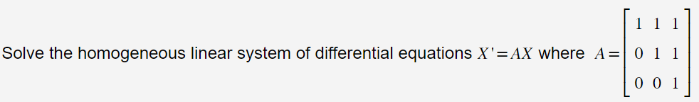 Solved Solve The Homogeneous Linear System Of Differential