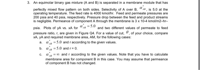 An equimolar binary gas mixture (A and B) is | Chegg.com