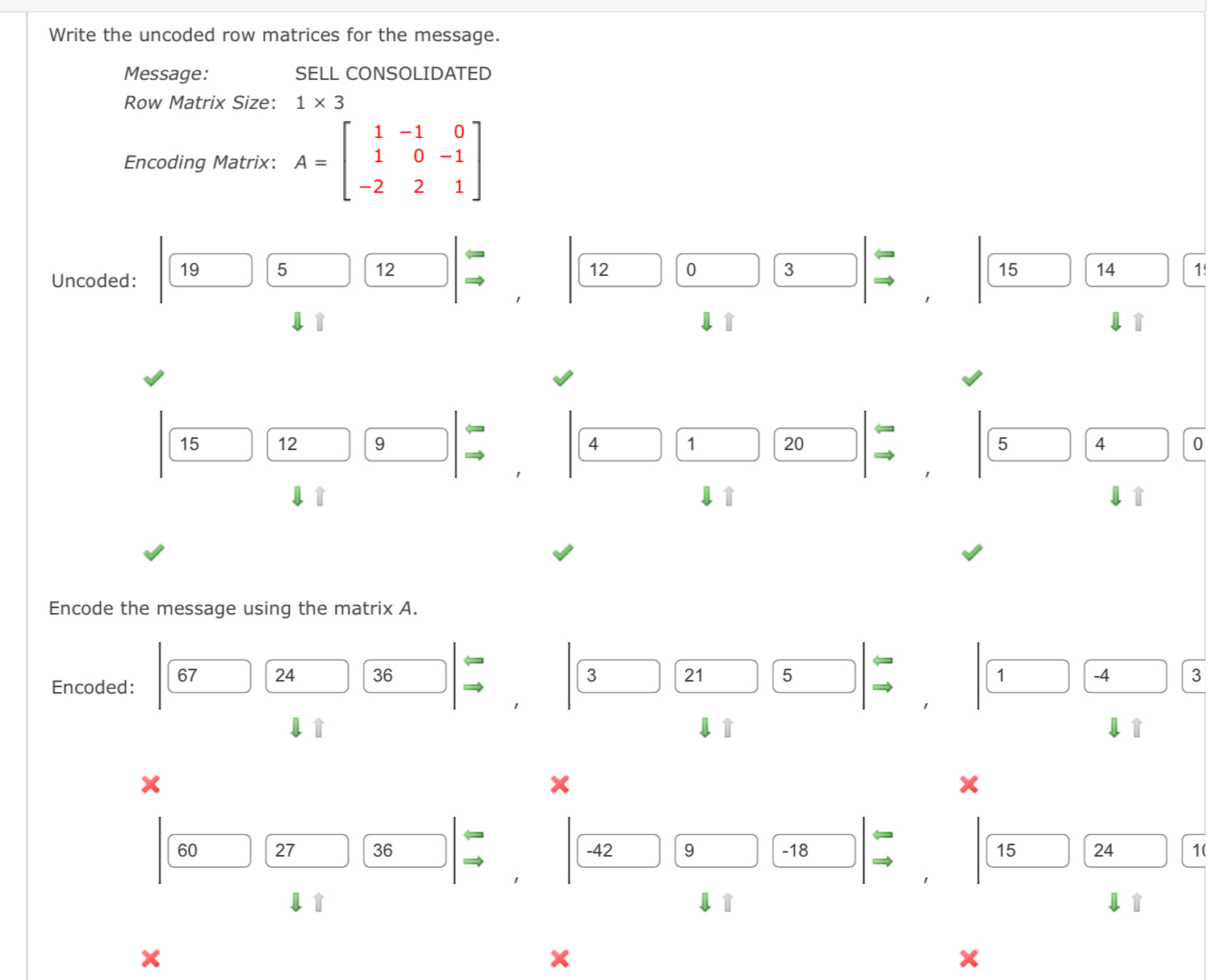 Solved Write the uncoded row matrices for the | Chegg.com