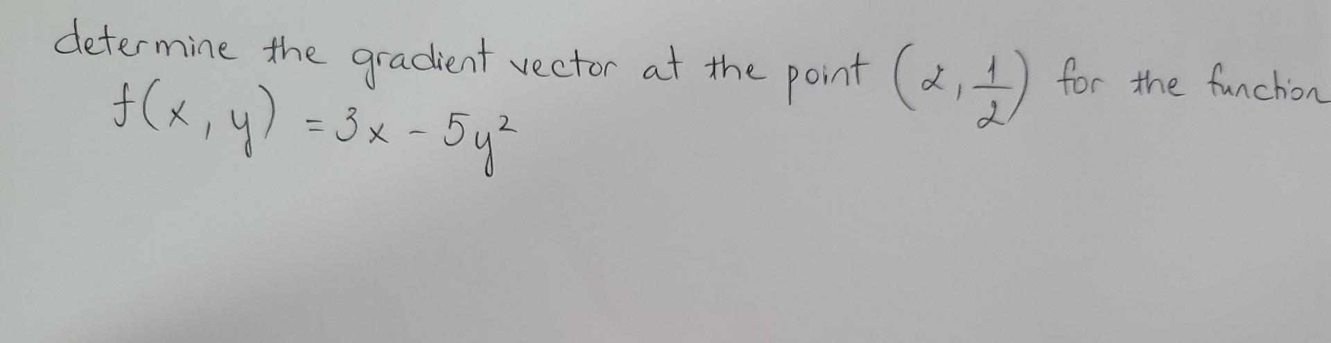 Solved determine the gradient vector at the point (2,21) for | Chegg.com