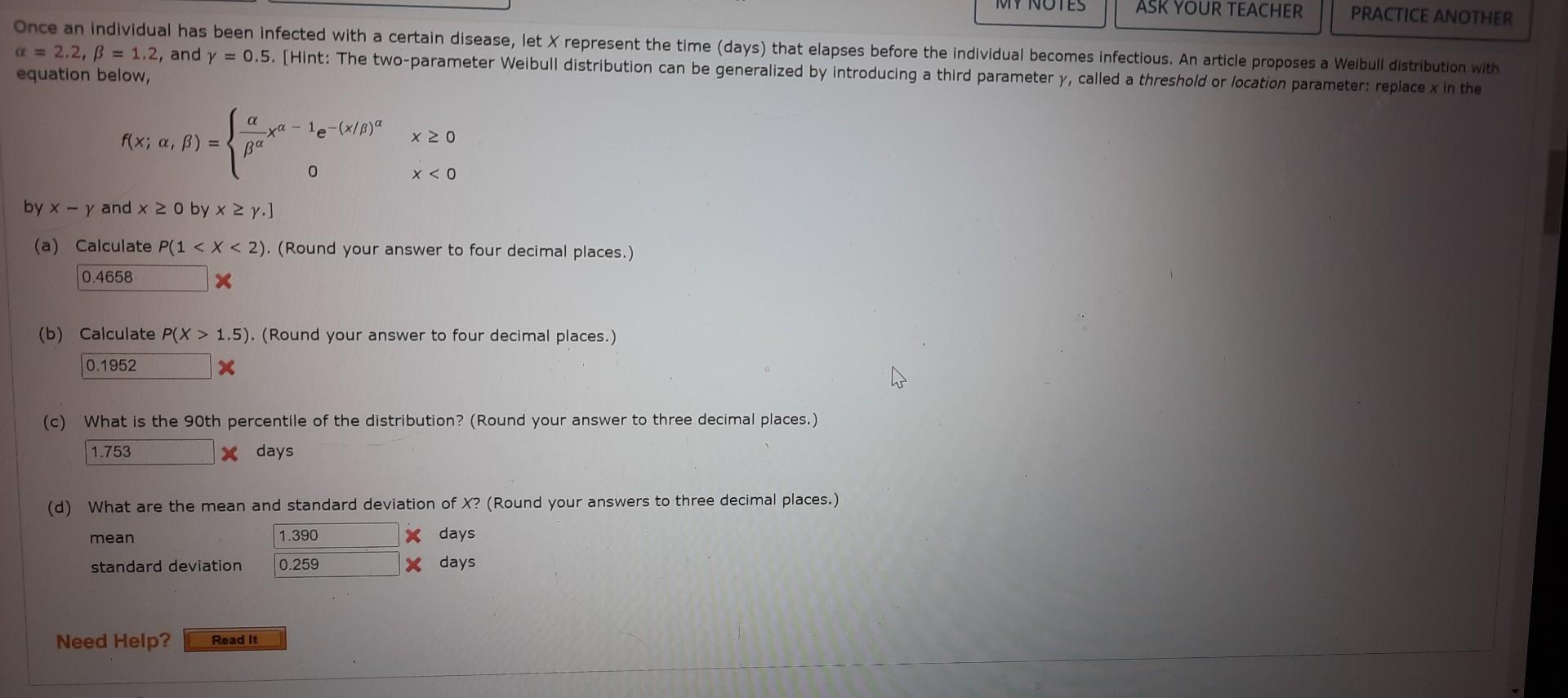 Solved equation below, f(x;α,β)={βααxα−1e−(x/β)α0x≥0x