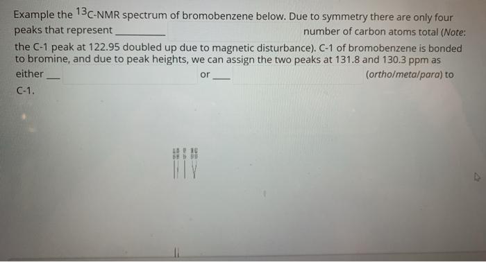 Solved Example the 13 C-NMR spectrum of bromobenzene below. | Chegg.com