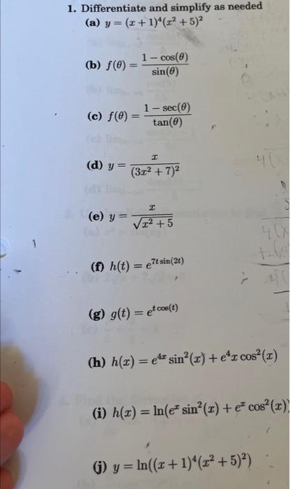 Solved Differentiate and simplify as needed (a) | Chegg.com