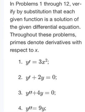 In Problems 1 through 12, verify by substitution that | Chegg.com