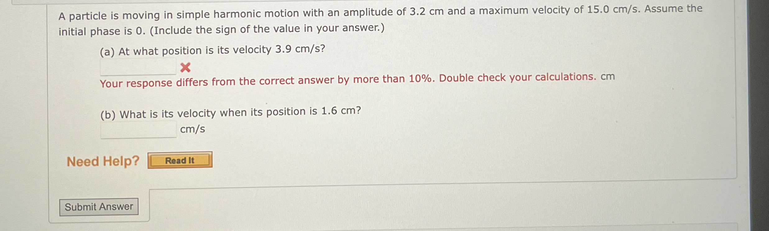 Solved A particle is moving in simple harmonic motion with | Chegg.com