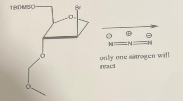Solved TBDMSO Br N=N EN only one nitrogen will react | Chegg.com