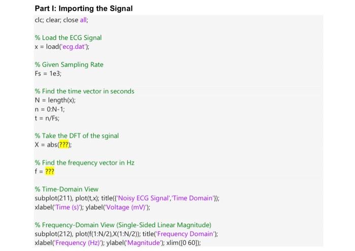 Fill in the spaces in the matlab code below according | Chegg.com