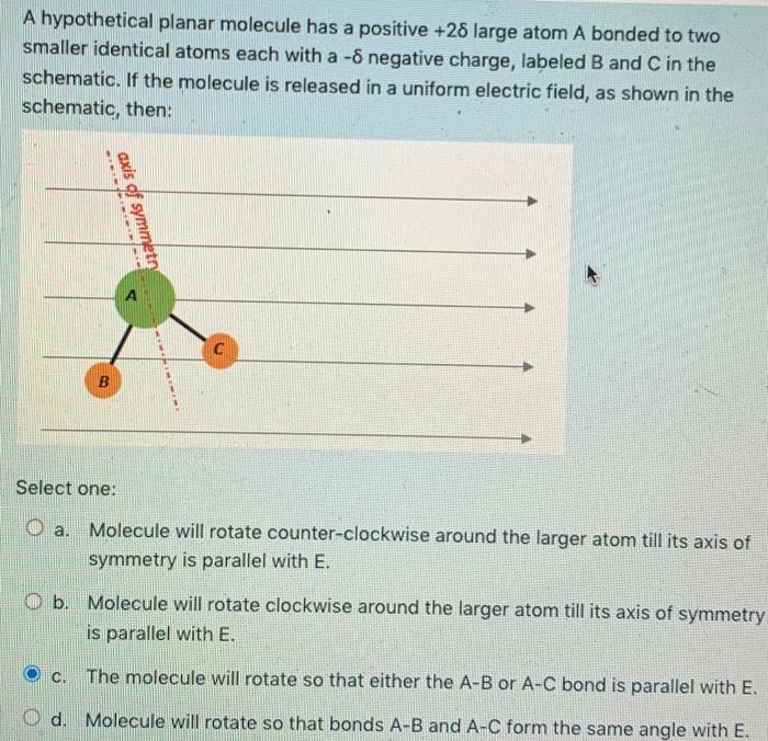Solved A hypothetical planar molecule has a positive +26 | Chegg.com